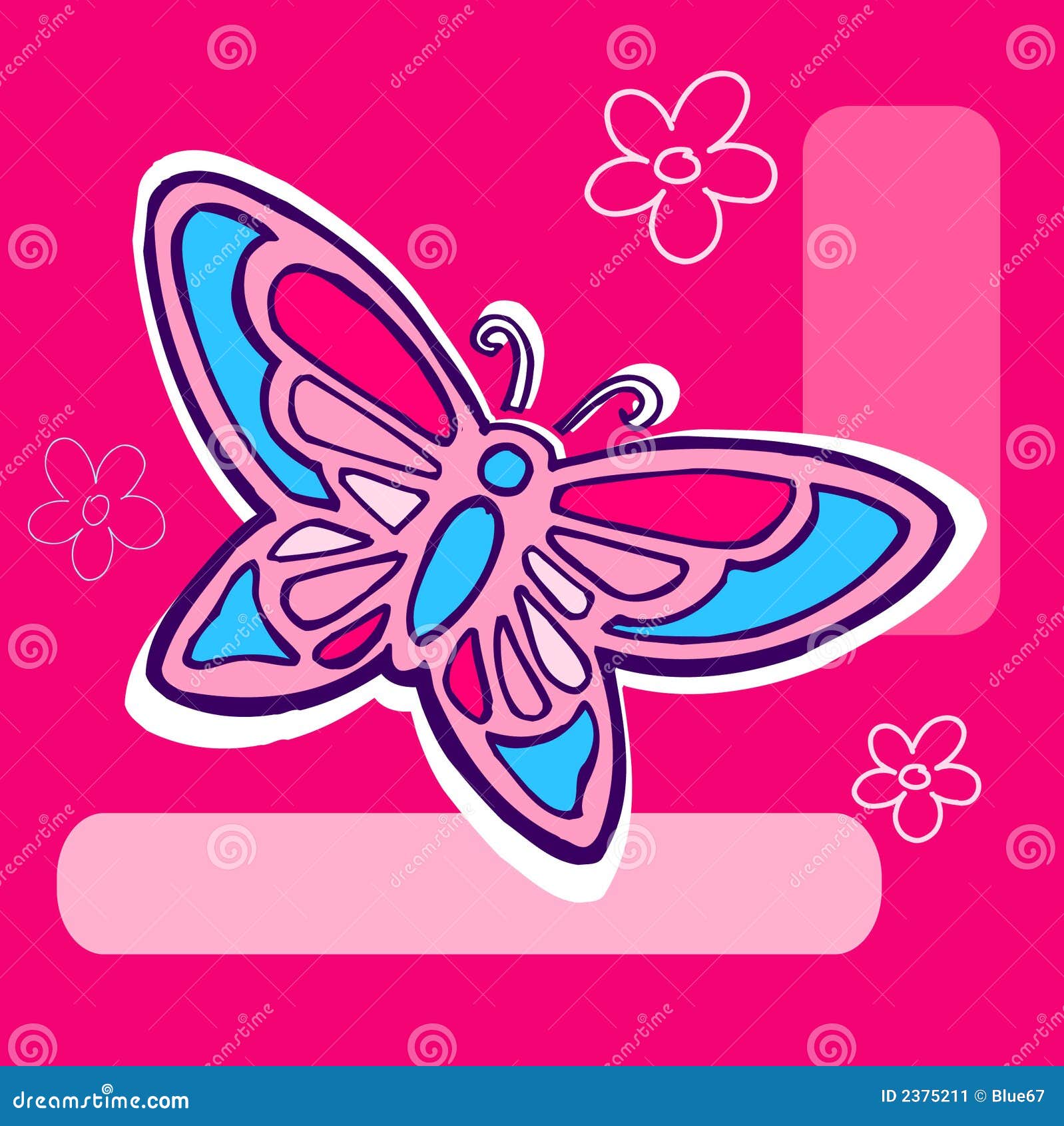 Illustrazione Della Farfalla Sul Colore Rosa Illustrazione Vettoriale ...