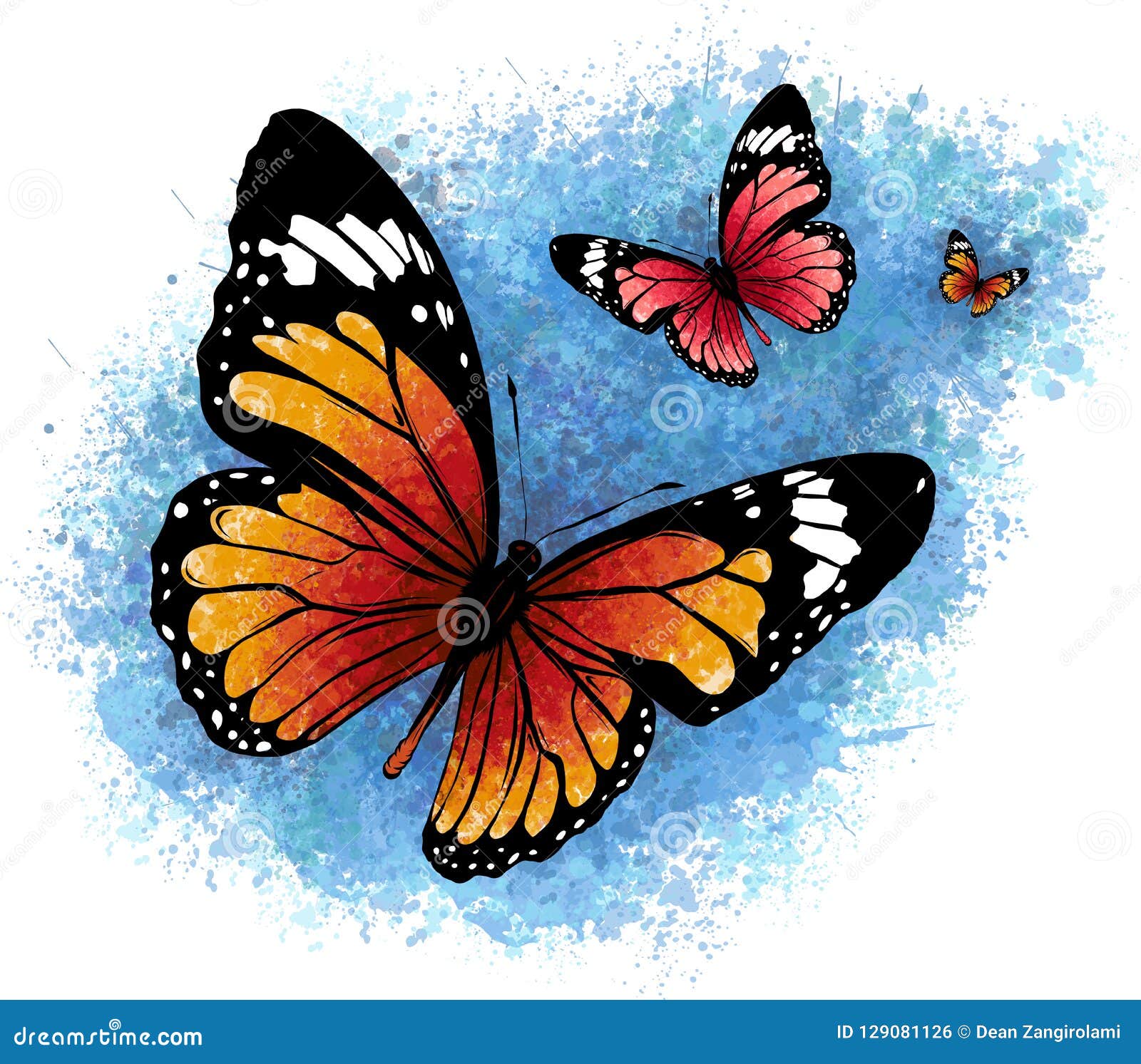 Illustrazione Di Bella Farfalla Variopinta Che Vola Illustrazione di ...