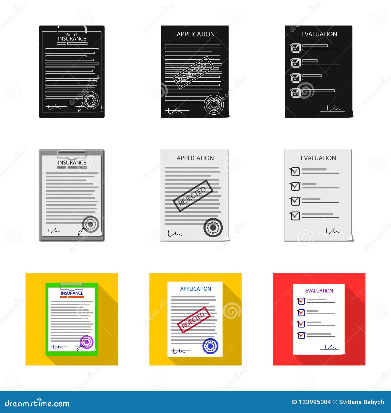 Illustrazione Di Vettore Del Simbolo Del Documento E Del Modulo Insieme ...