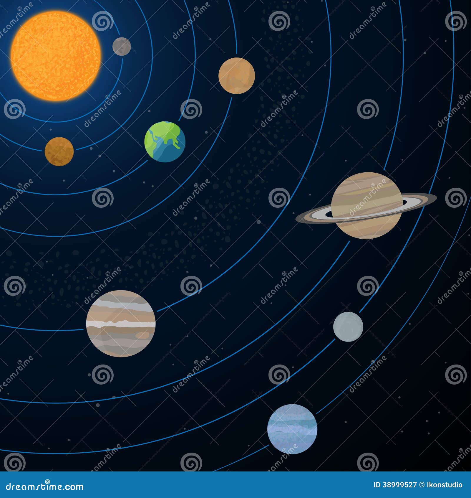 Illustrazione Realistica Del Sistema Solare Illustrazione Vettoriale ... Illustrazione Realistica Del Sistema Solare Illustrazione Vettoriale ...