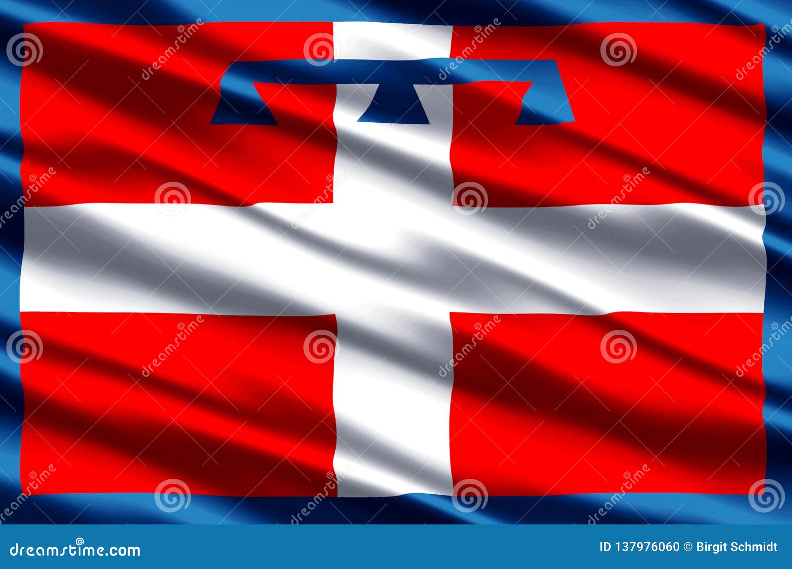 Illustrazione Realistica Della Bandiera Di Piemonte Illustrazione di ...