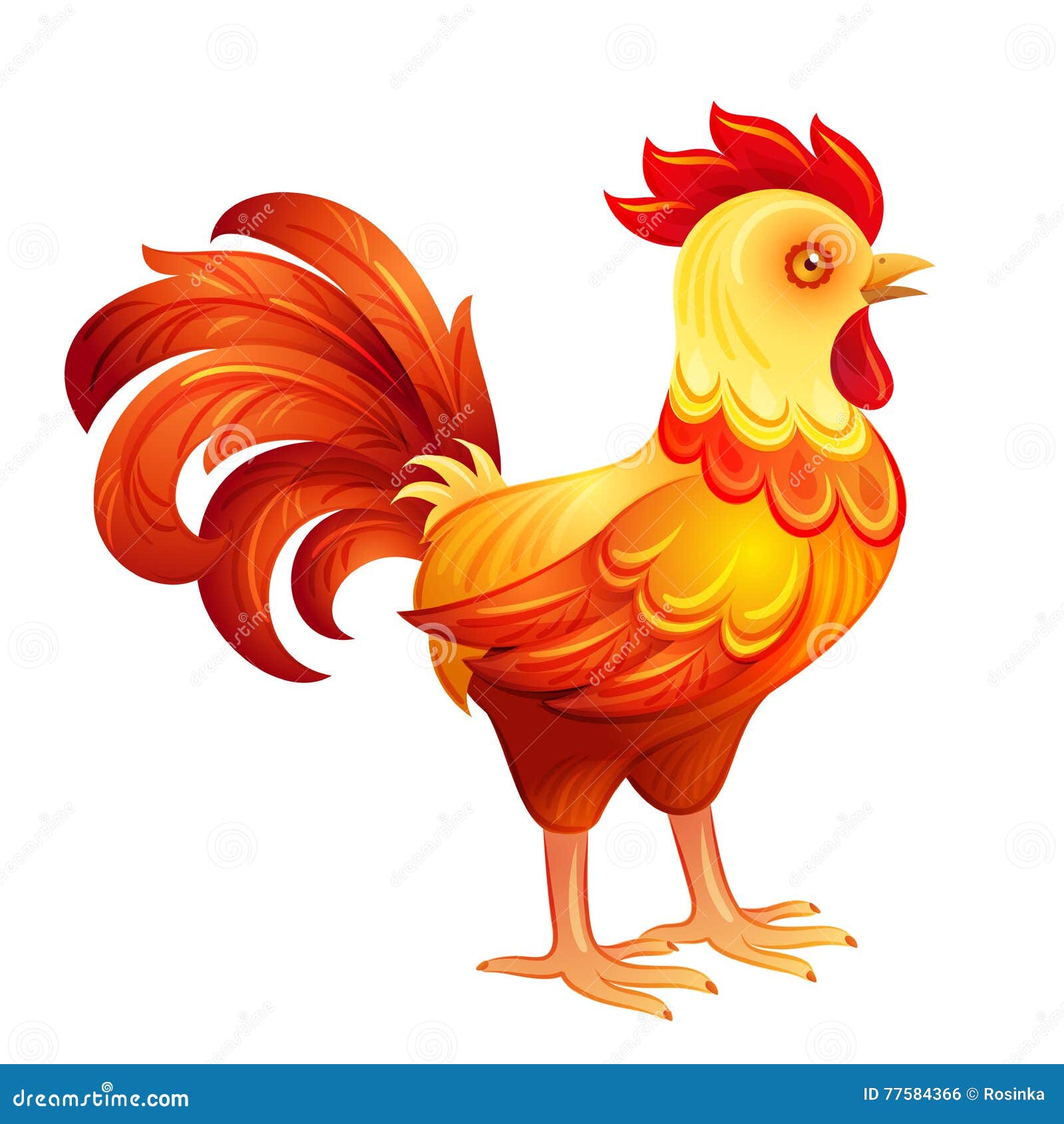 Illustrazione Rossa Stilizzata Del Gallo Illustrazione Vettoriale ...