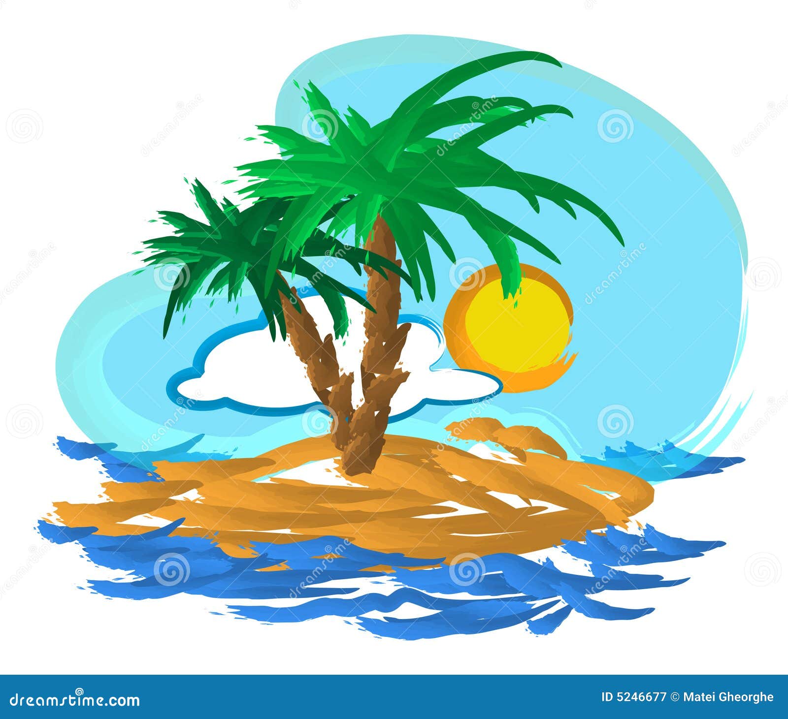 Illustrazione Tropicale Dell'isola Immagine. Immagine: 5246677