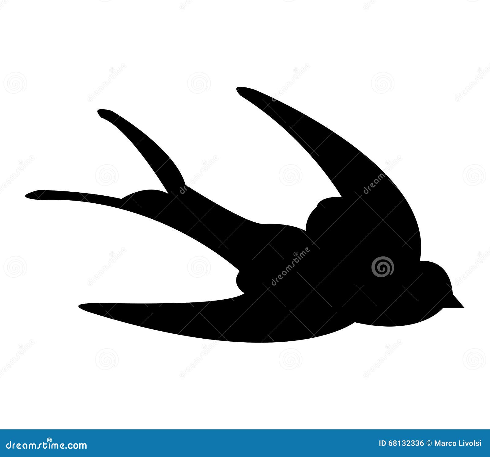 Illustrerad svala stock illustrationer. Illustration av silhuett - 68132336