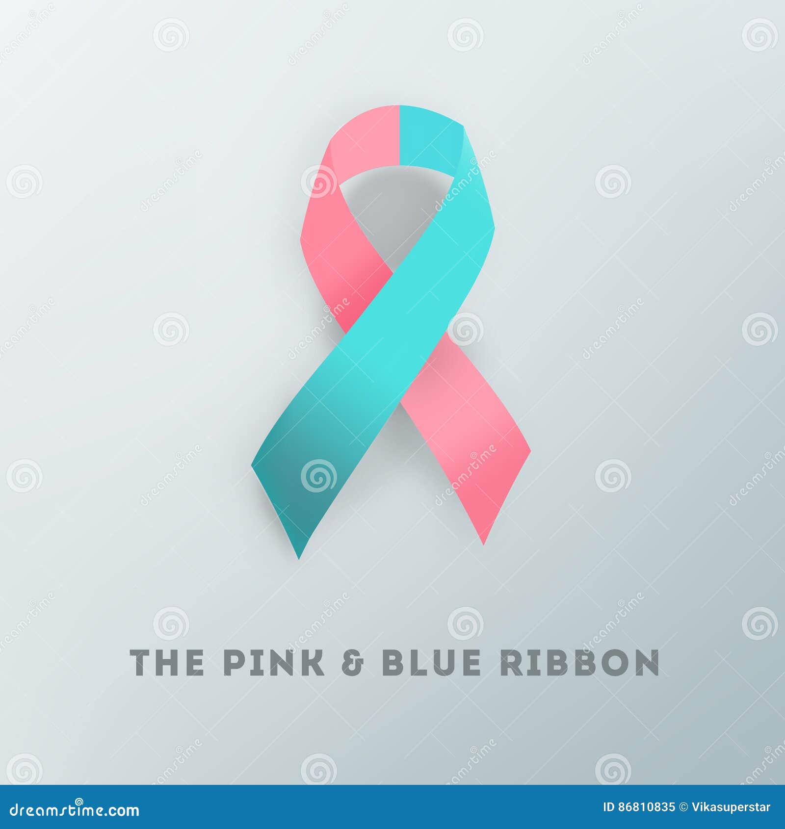 Illystration Di Simbolo Del Nastro Rosa E Blu Illustrazione Vettoriale ...