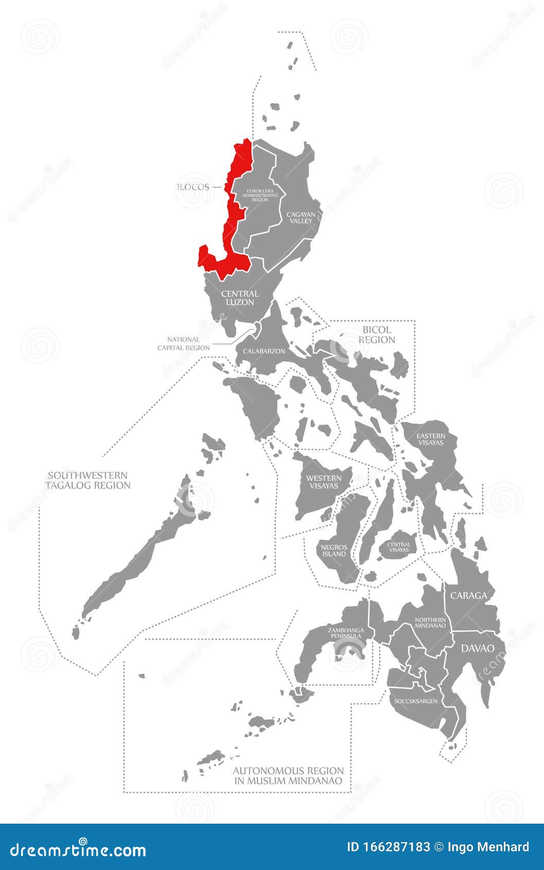 Ilocos Red Highlighted in Map of Philippines Stock Illustration ... Ilocos Red Highlighted in Map of Philippines Stock Illustration ...