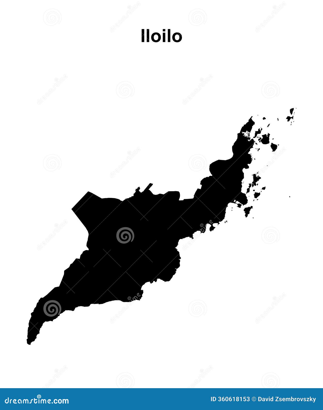 Iloilo outline map stock vector. Illustration of shape - 360618153