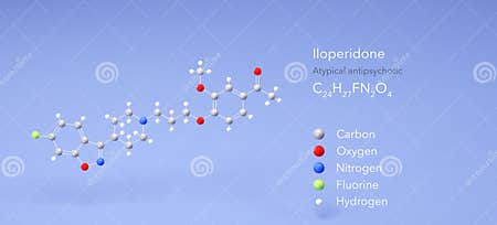 Iloperidone Molecule, Molecular Structures, Atypical Antipsychotic, 3d ...