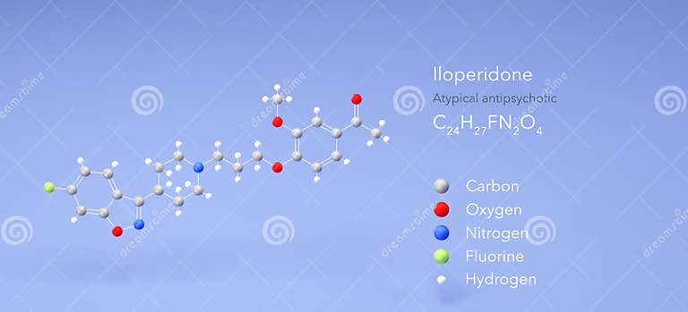 Iloperidone Molecule, Molecular Structures, Atypical Antipsychotic, 3d ...