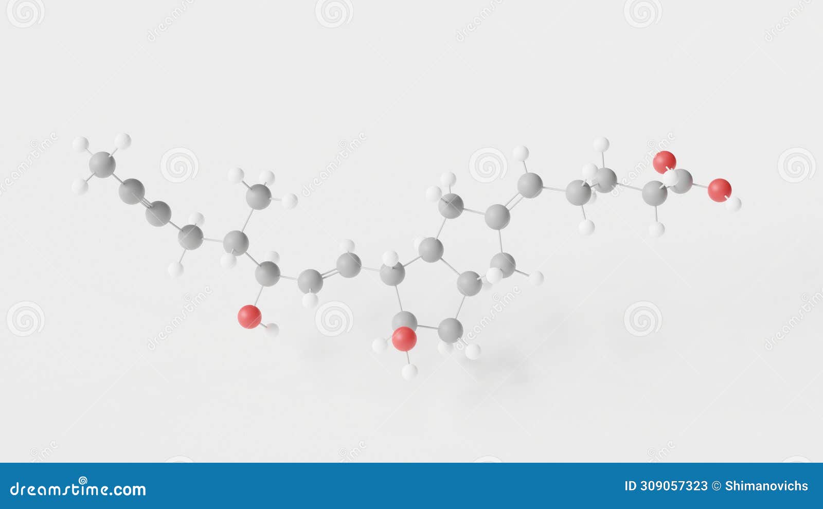Iloprost Molecule 3d, Molecular Structure, Ball and Stick Model ...