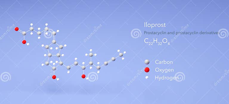 Iloprost Molecule, Molecular Structures, Prostacyclin Mimetic, 3d Model ...