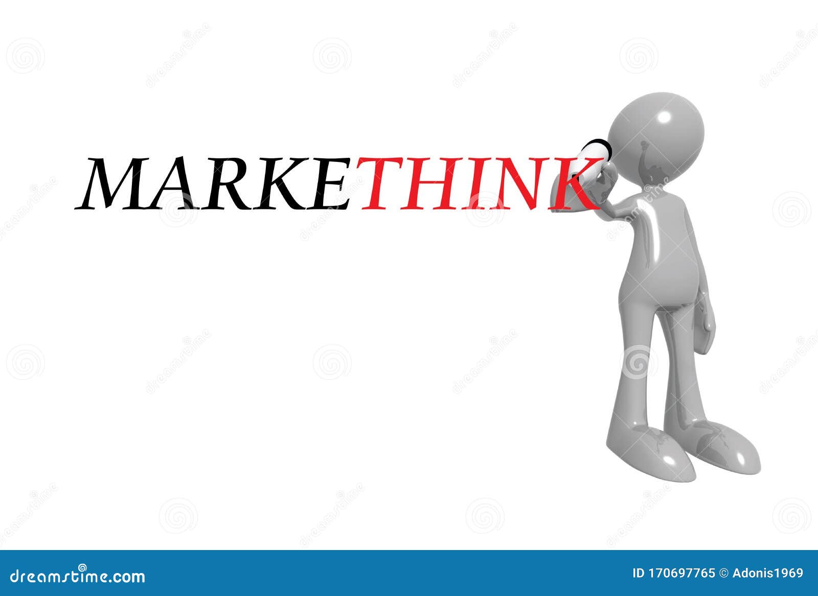 Markethink on white stock illustration. Illustration of advertising ...