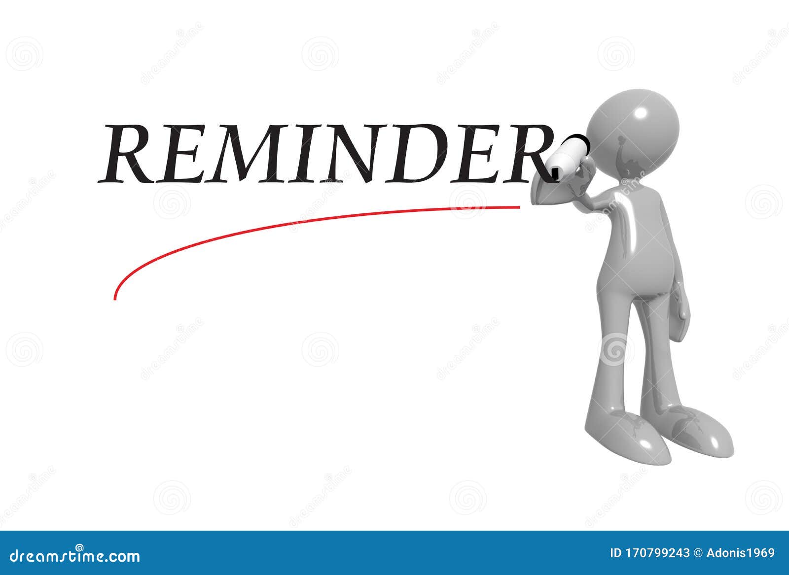 Reminder on white stock illustration. Illustration of memorise - 170799243