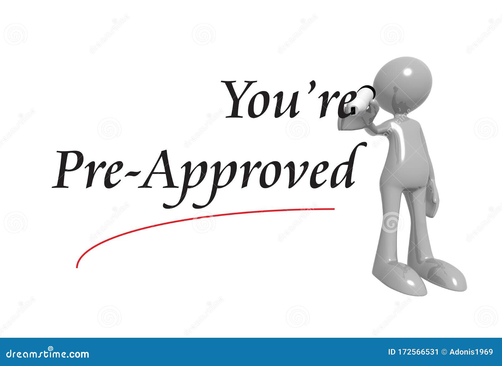 You`re Pre-approved on White Stock Illustration - Illustration of black ...