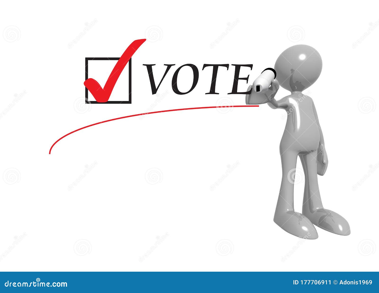 Stickman Red Pen Vote Cartoon Vector | CartoonDealer.com #51272459