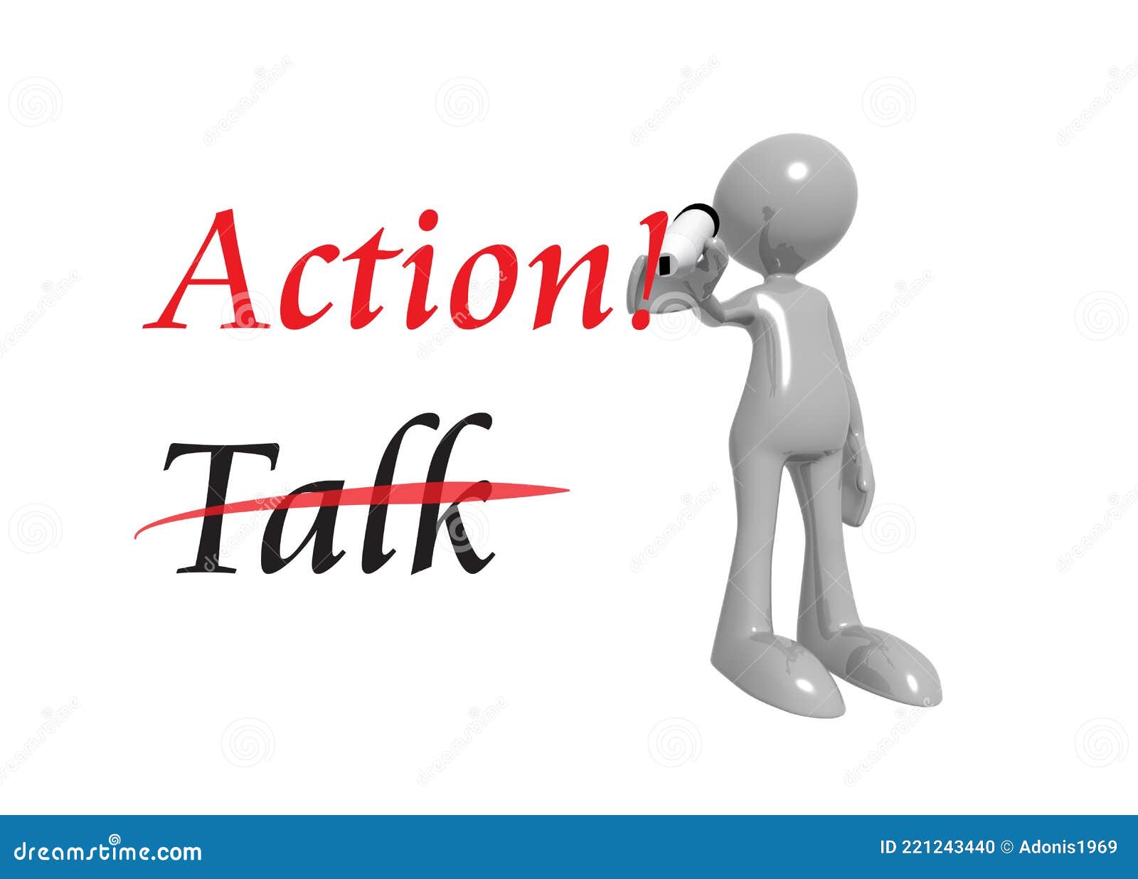 Action talk on white stock illustration. Illustration of conceptual ...