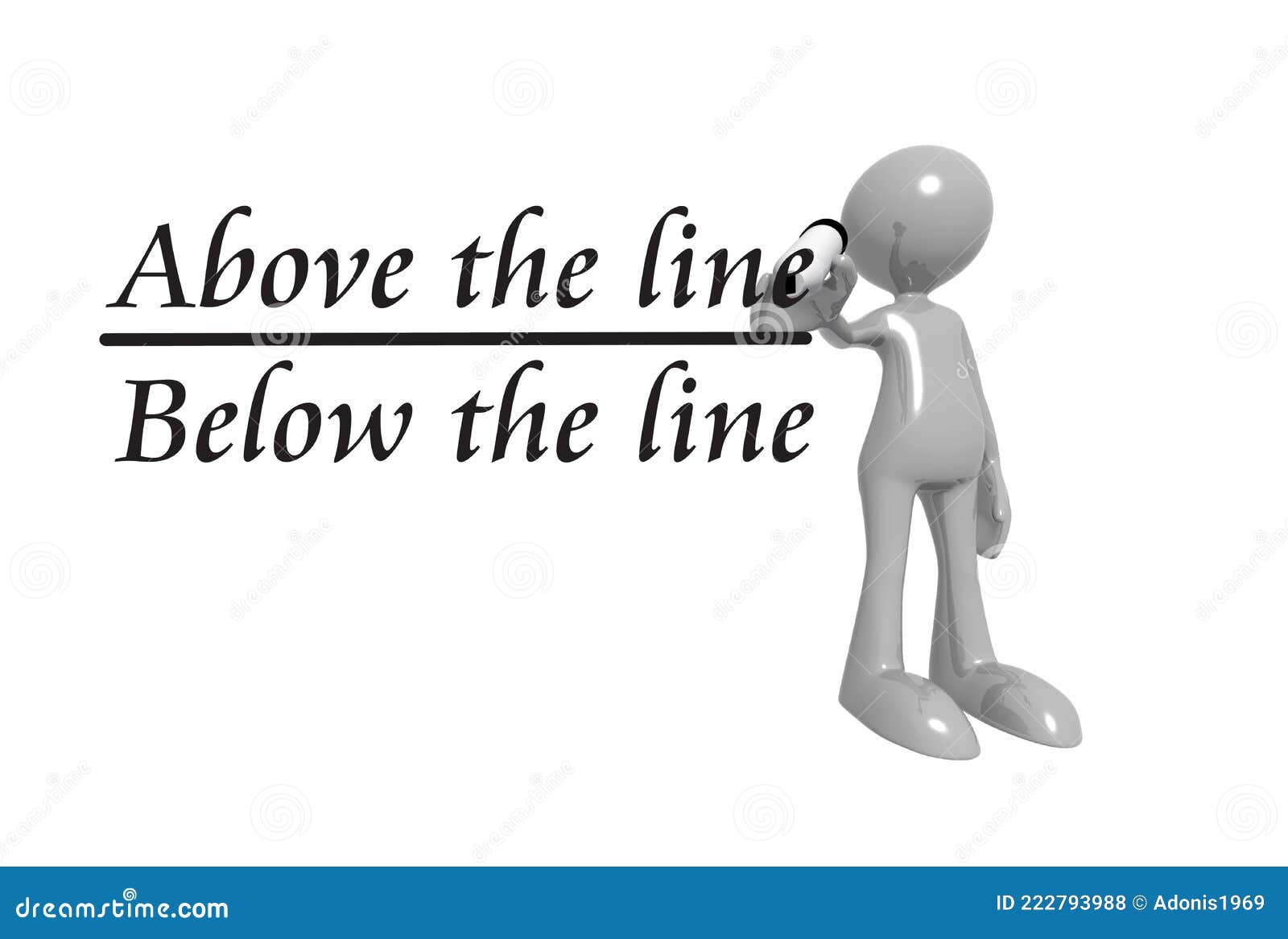 Above the Line Below the Line with Man Stock Illustration ...