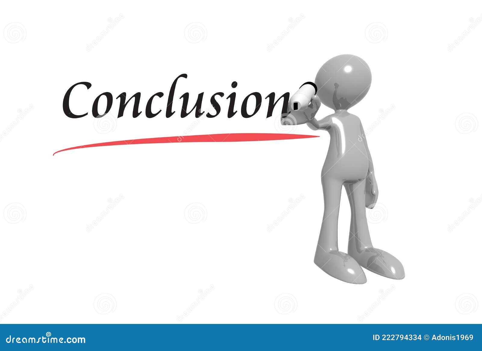 Conclusion word with man stock illustration. Illustration of conclusion ...