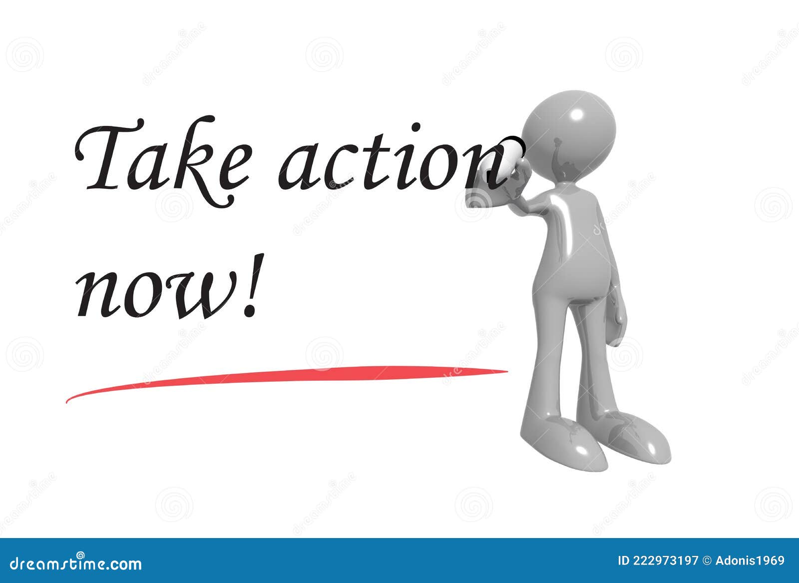 Take action now with man stock illustration. Illustration of emergency ...