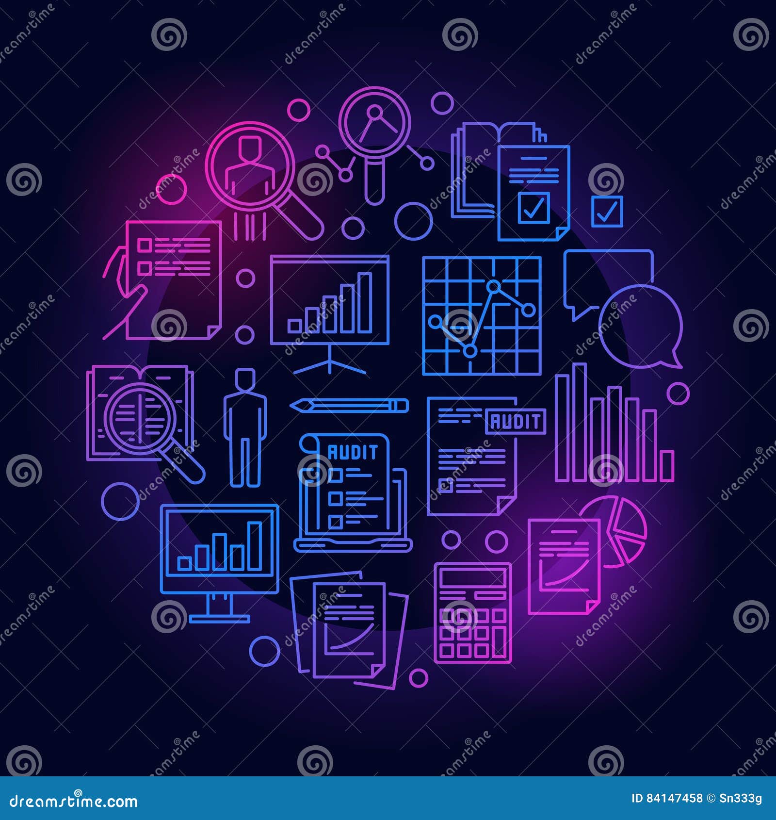 Ilustração Colorida Da Auditoria Ilustração Stock - Ilustração de ...