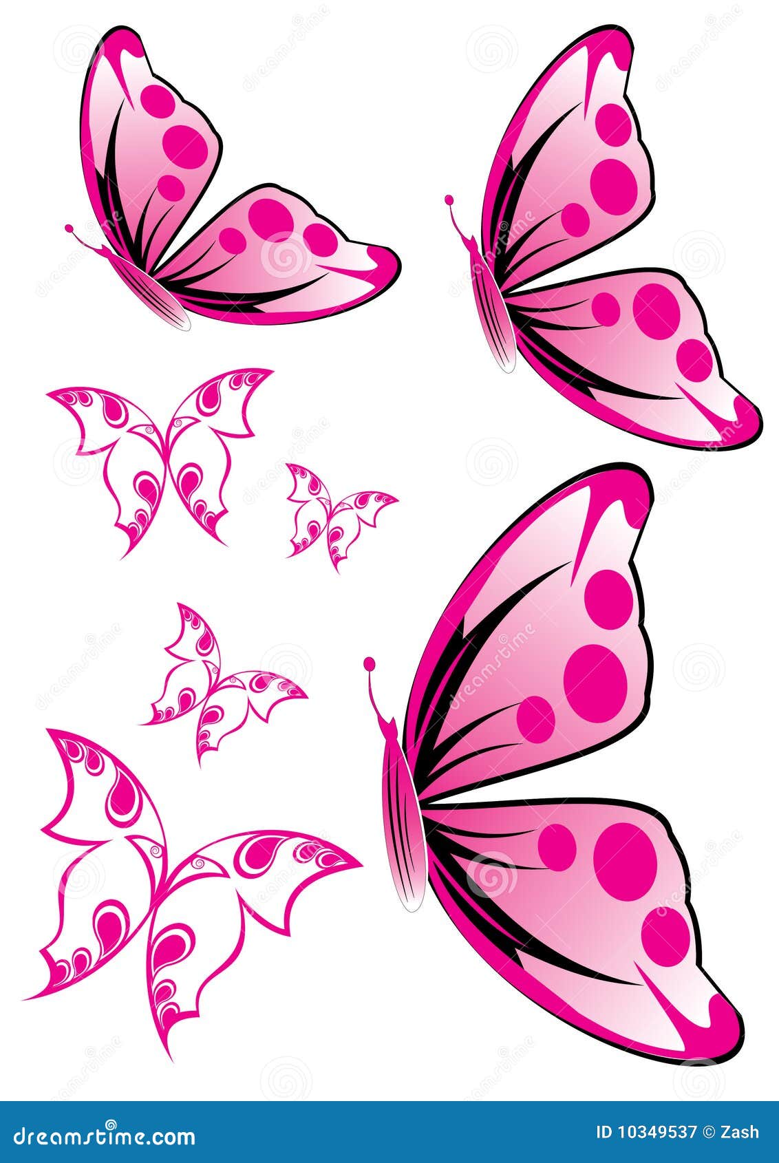 Ilustração Cor-de-rosa Da Borboleta Ilustração Stock - Ilustração de ...