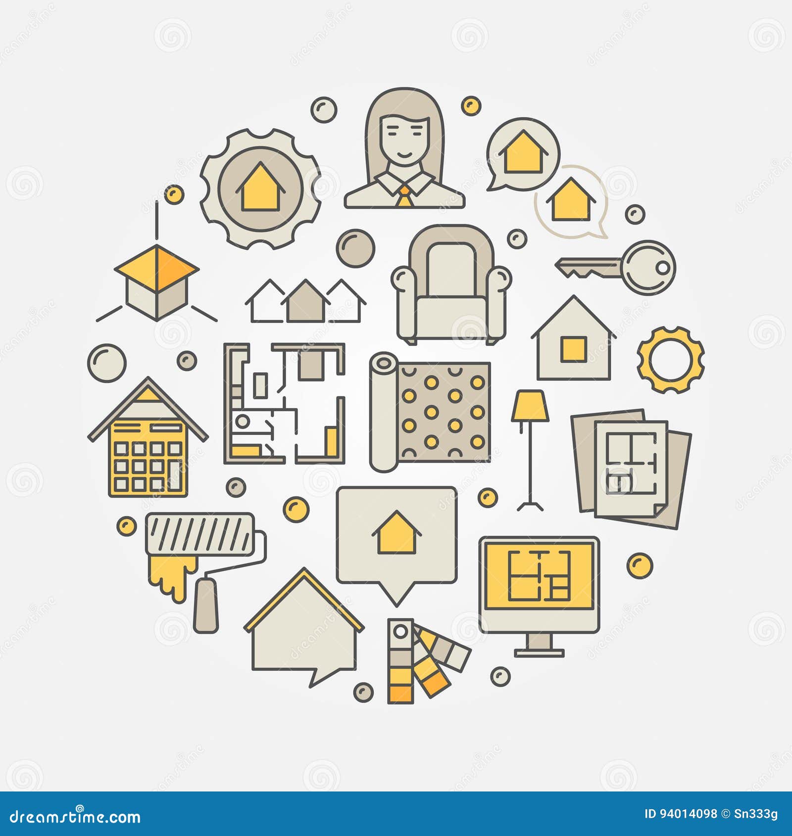 Ilustração Da Arquitetura E Do Design De Interiores Ilustração do Vetor ...