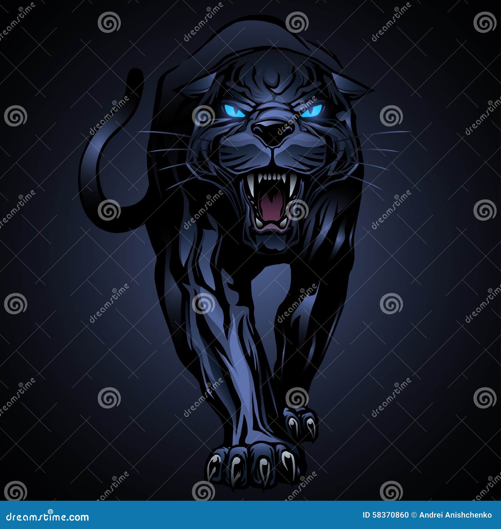 Ilustração Da Pantera Preta Ilustração do Vetor - Ilustração de punho ...