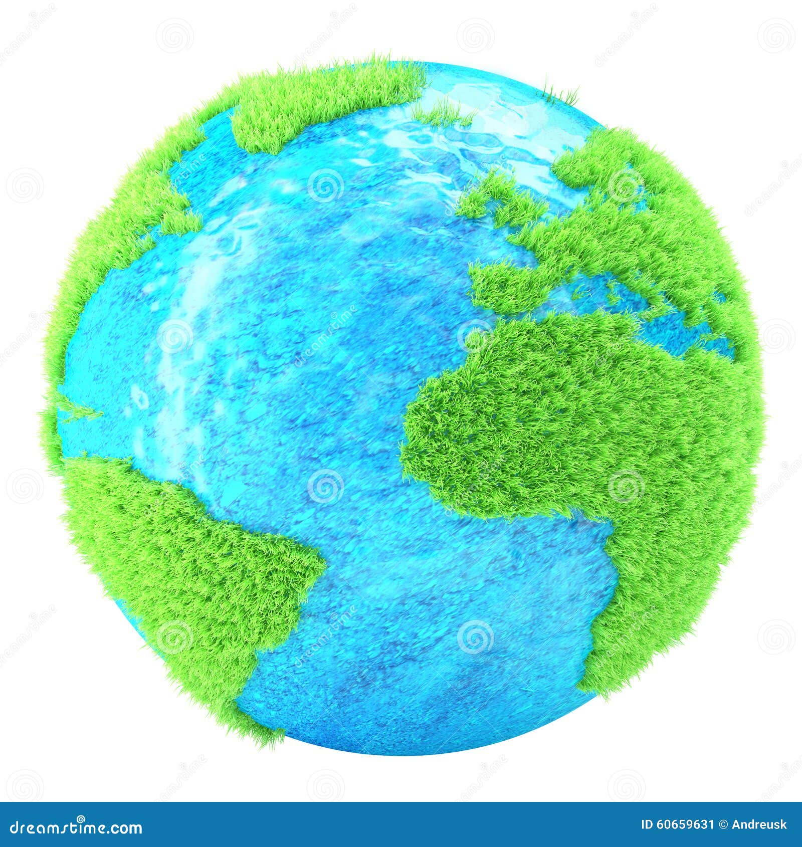 Ilustração Da Terra Verde 3D Ilustração Stock - Ilustração de oceano ...