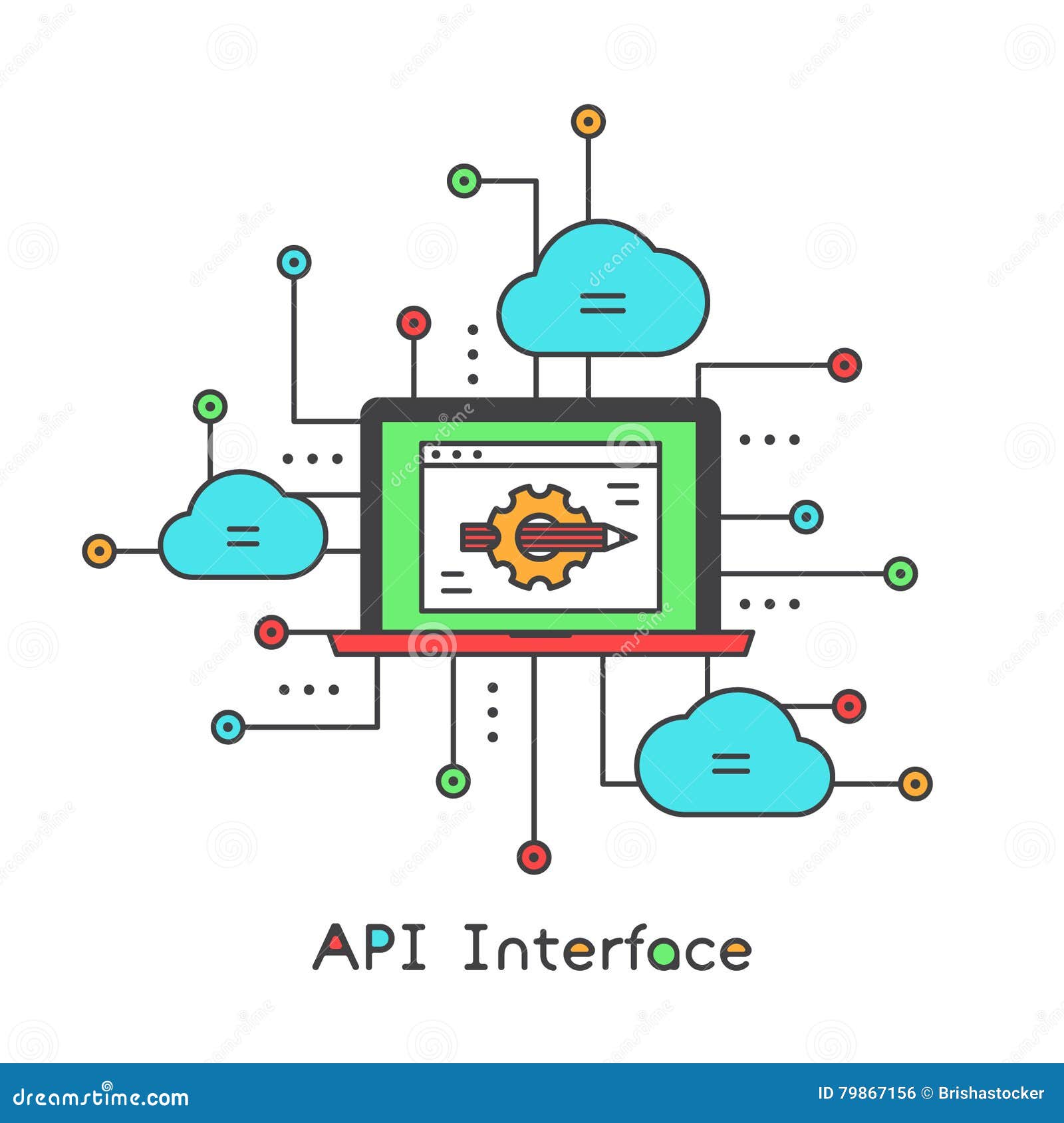Ilustração De API Interface Vetora Icon Style Ilustração Stock ...