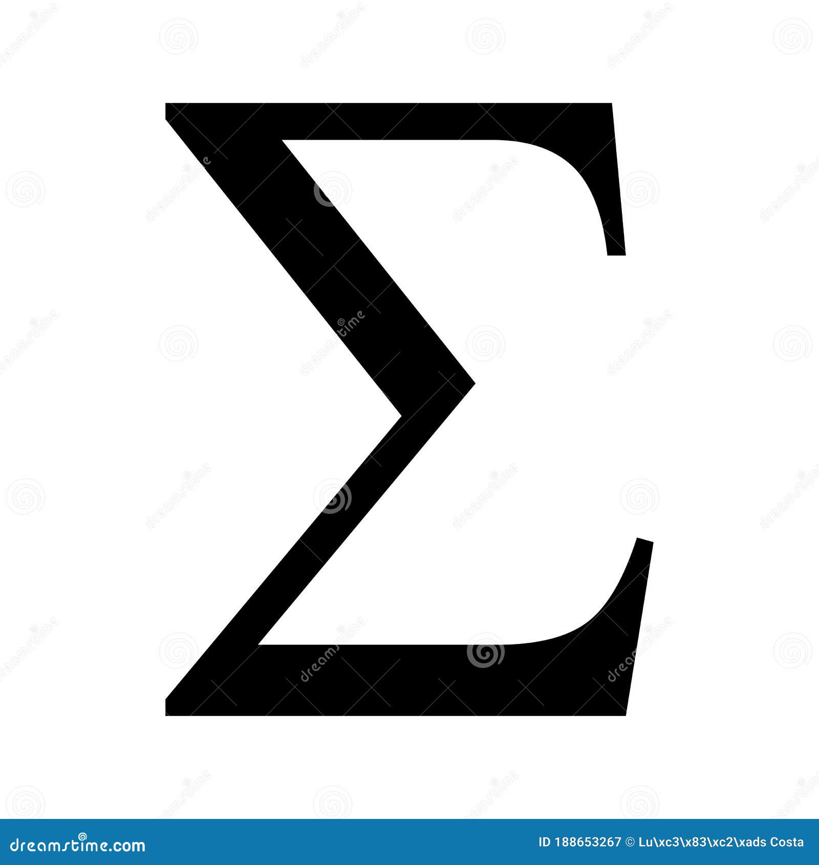 Ilustração de sinal sigma ilustração stock. Ilustração de arte - 188653267