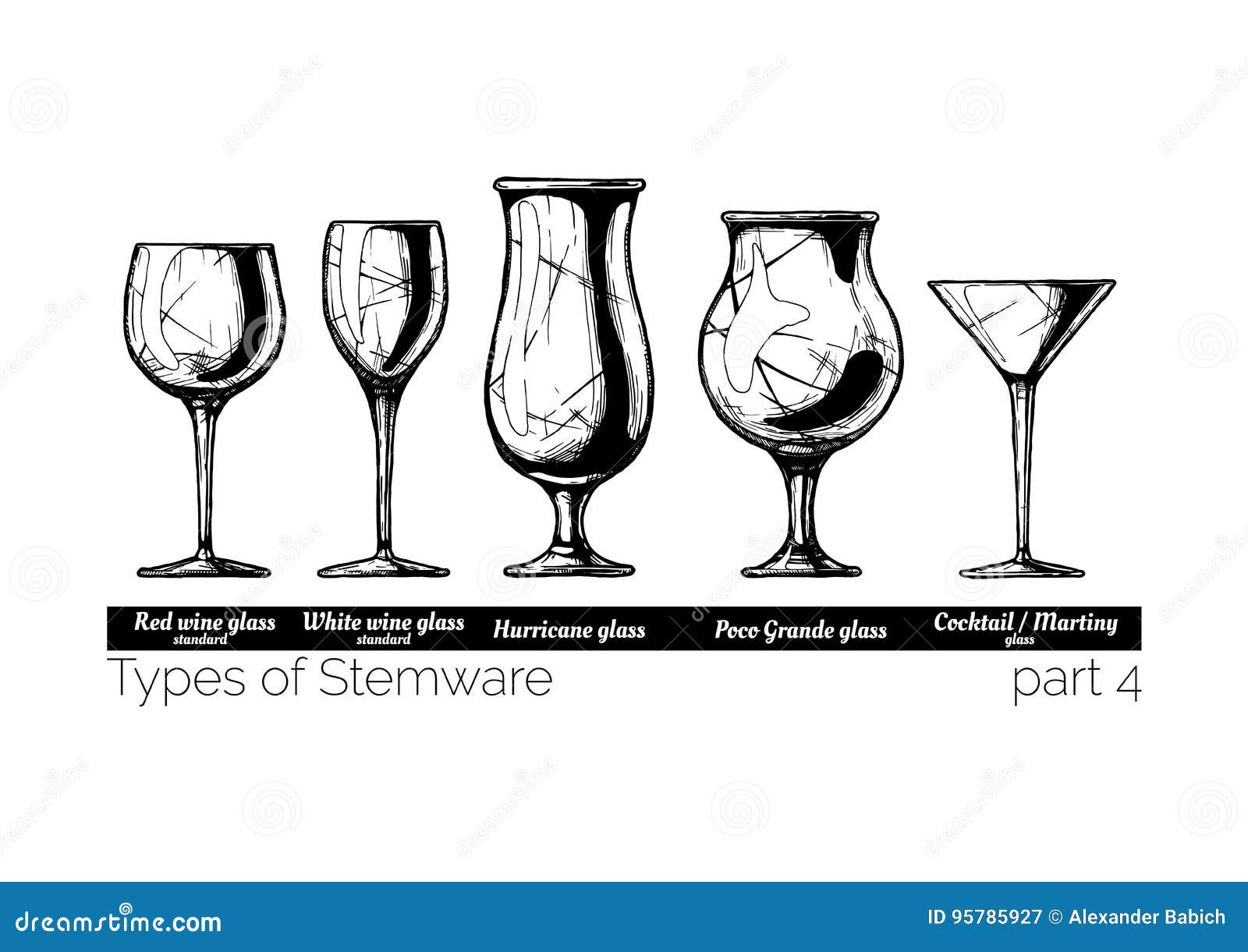 Ilustração De Tipos Do Stemware Ilustração do Vetor - Ilustração de ...