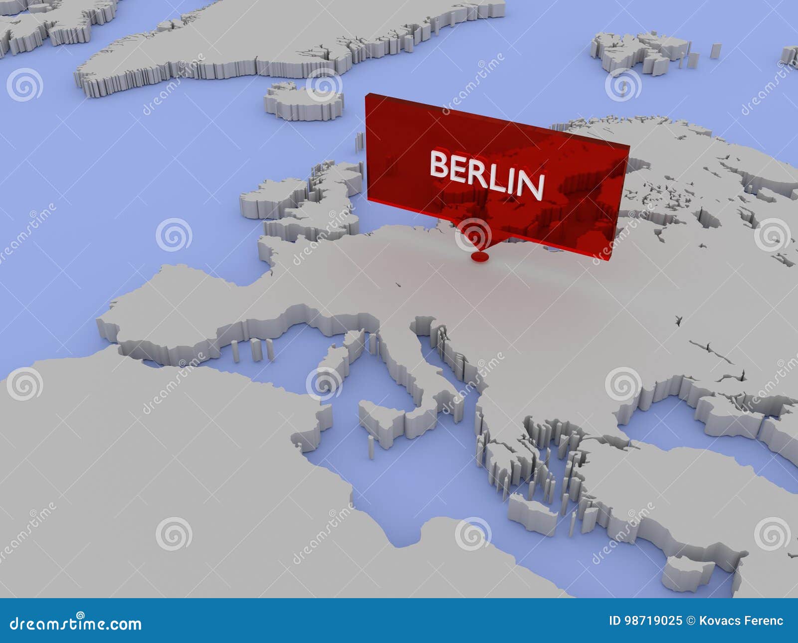 Ilustração Do Mapa Do Mundo 3d - Berlim Ilustração Stock - Ilustração ...