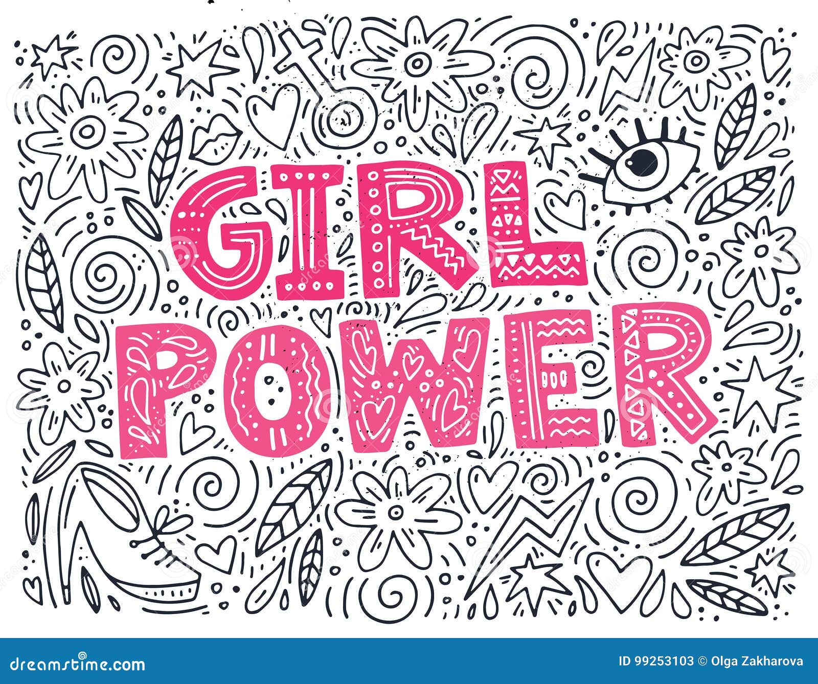 Ilustração Do Poder Da Menina Ilustração do Vetor - Ilustração de flor ...