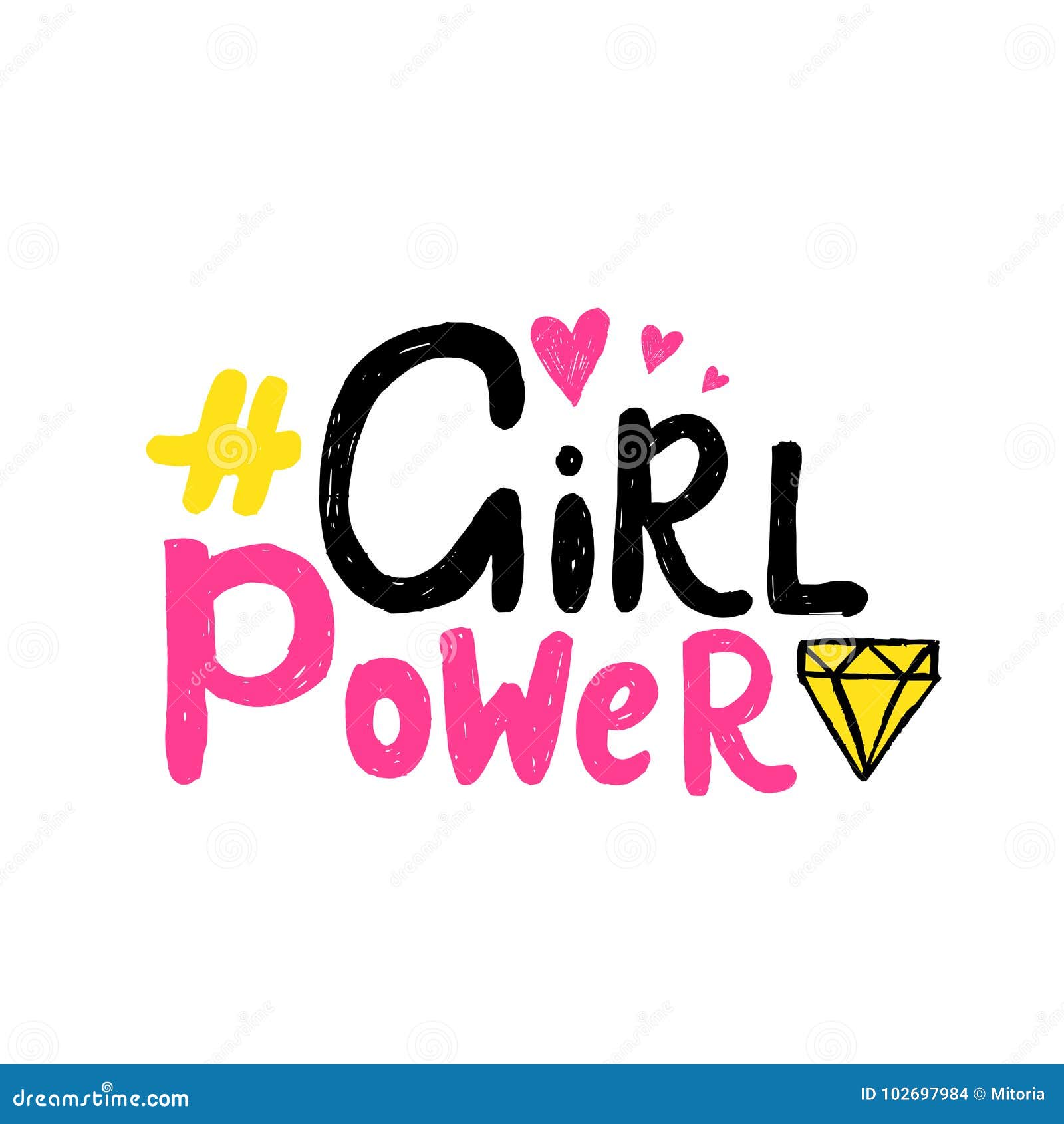Ilustração Do Poder Da Menina Com Garatujas Ilustração do Vetor ...