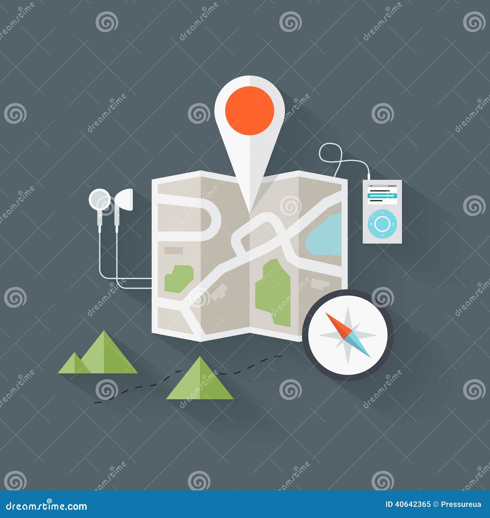 Ilustração Lisa Do Mapa De Rota Ilustração do Vetor - Ilustração de ...