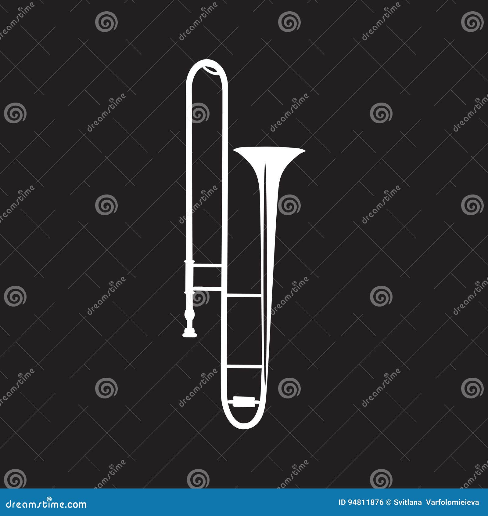 Ilustração Lisa Do Vetor Do Trombone Ilustração do Vetor - Ilustração ...