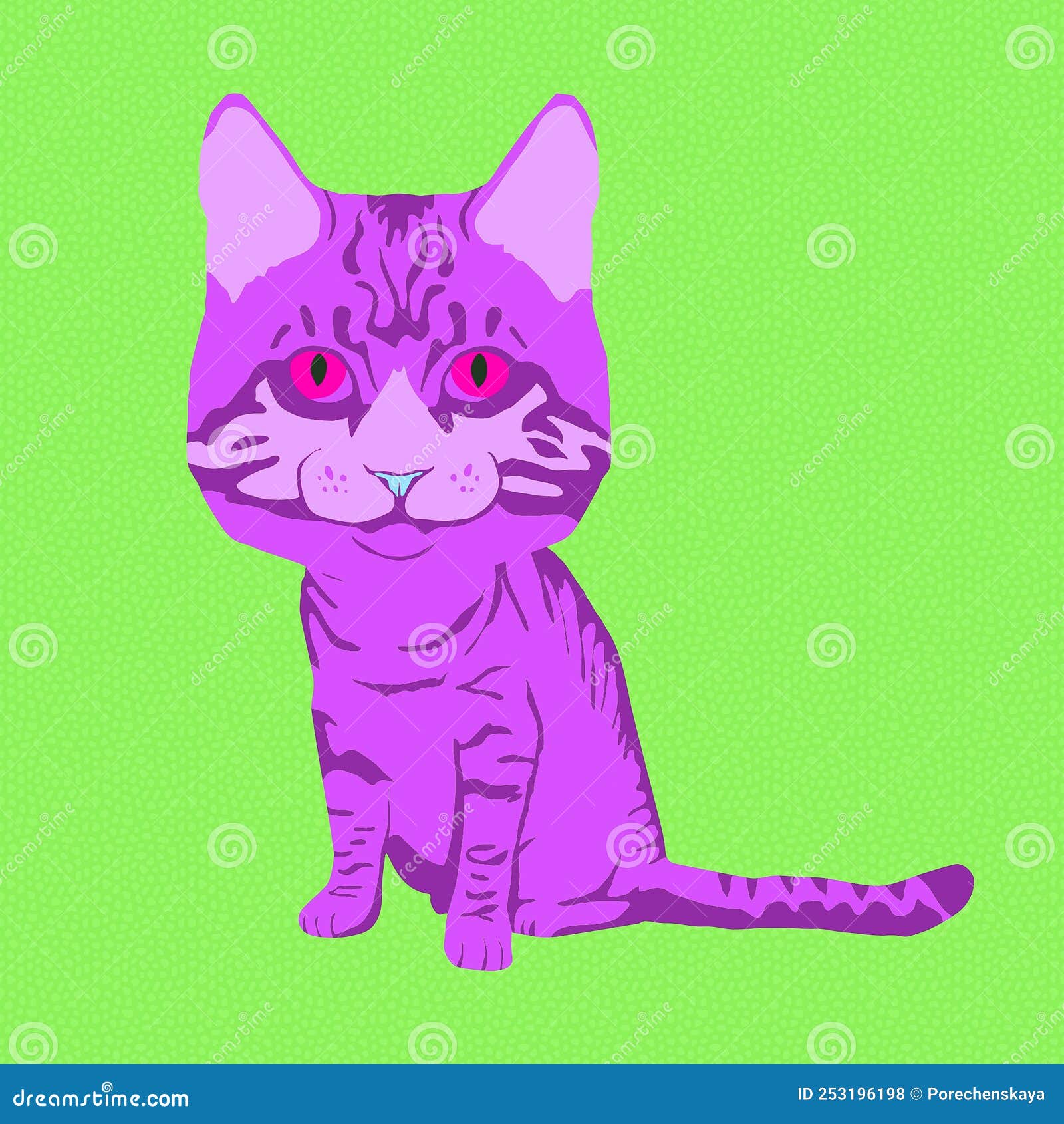 Ilustração Mínima. Gato Roxo E Elegante Ilustração Stock - Ilustração ...