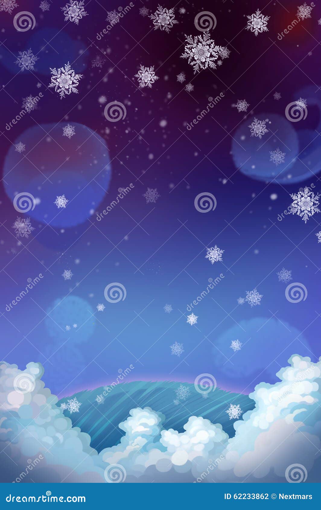 Ilustração: Noite nevando! ilustração stock. Ilustração de feriado ...