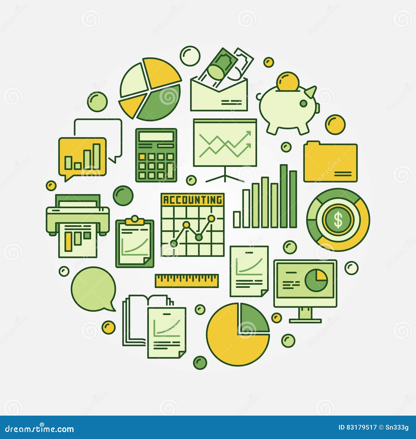 Ilustração Redonda Da Contabilidade Colorida Ilustração do Vetor ...