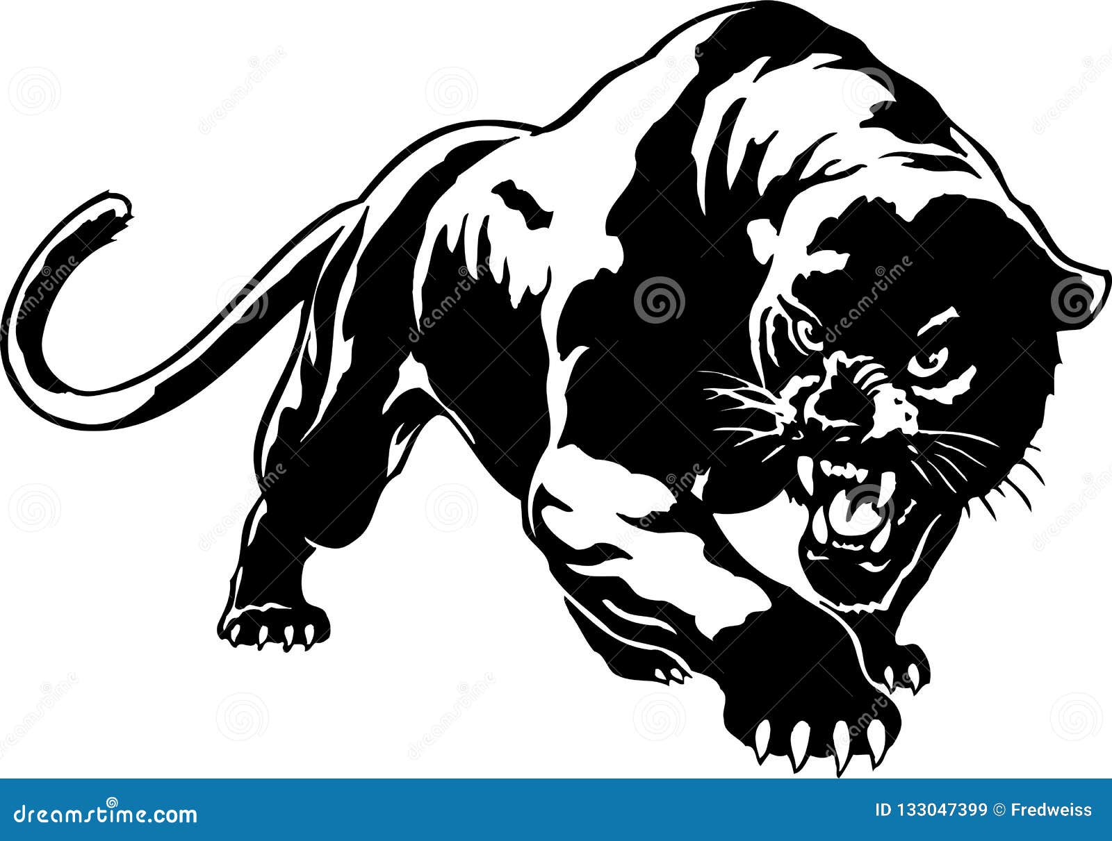 Pantera Negra Selvagem Vetor Clipart Dos Desenhos Animados | The Best ...