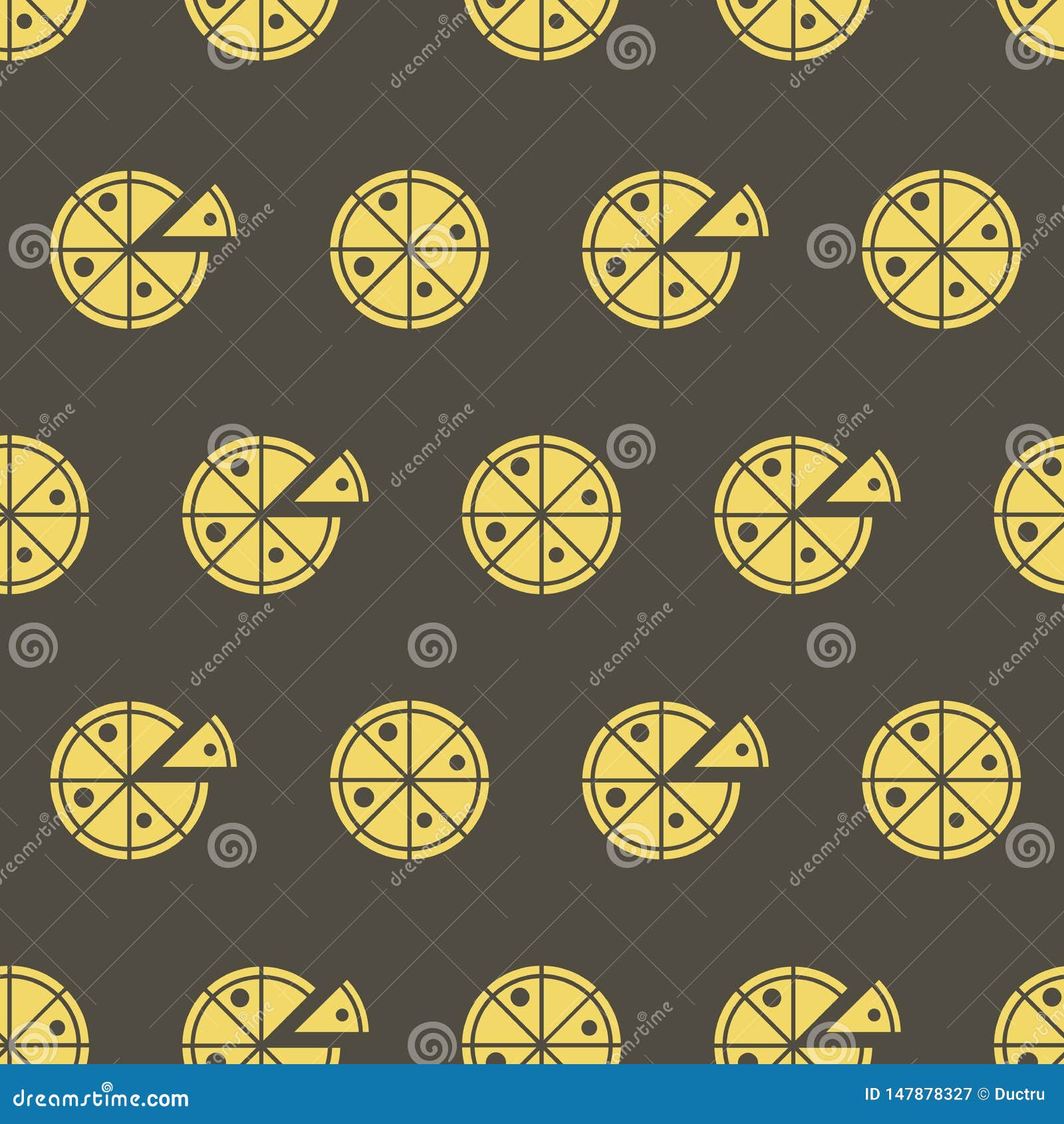 Simple Vector Illustration with Ability To Change. Pattern with Pizza ...