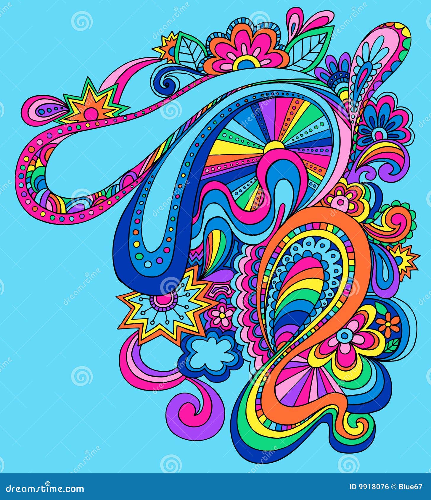 Ilustración Abstracta Psicodélica Del Vector Ilustración del Vector ...