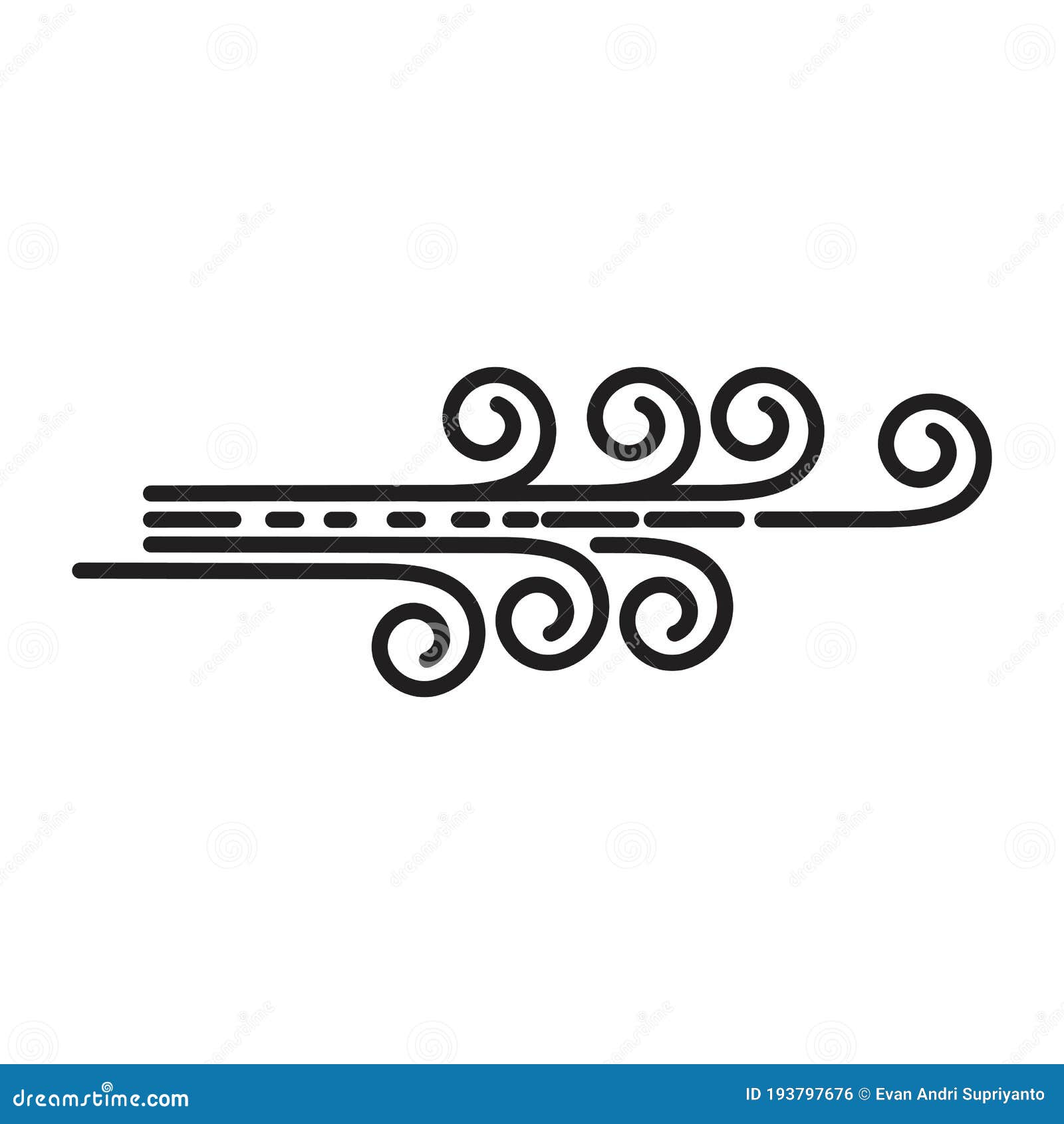 Ilustración De Icono De Vector De Viento Ilustración del Vector ...