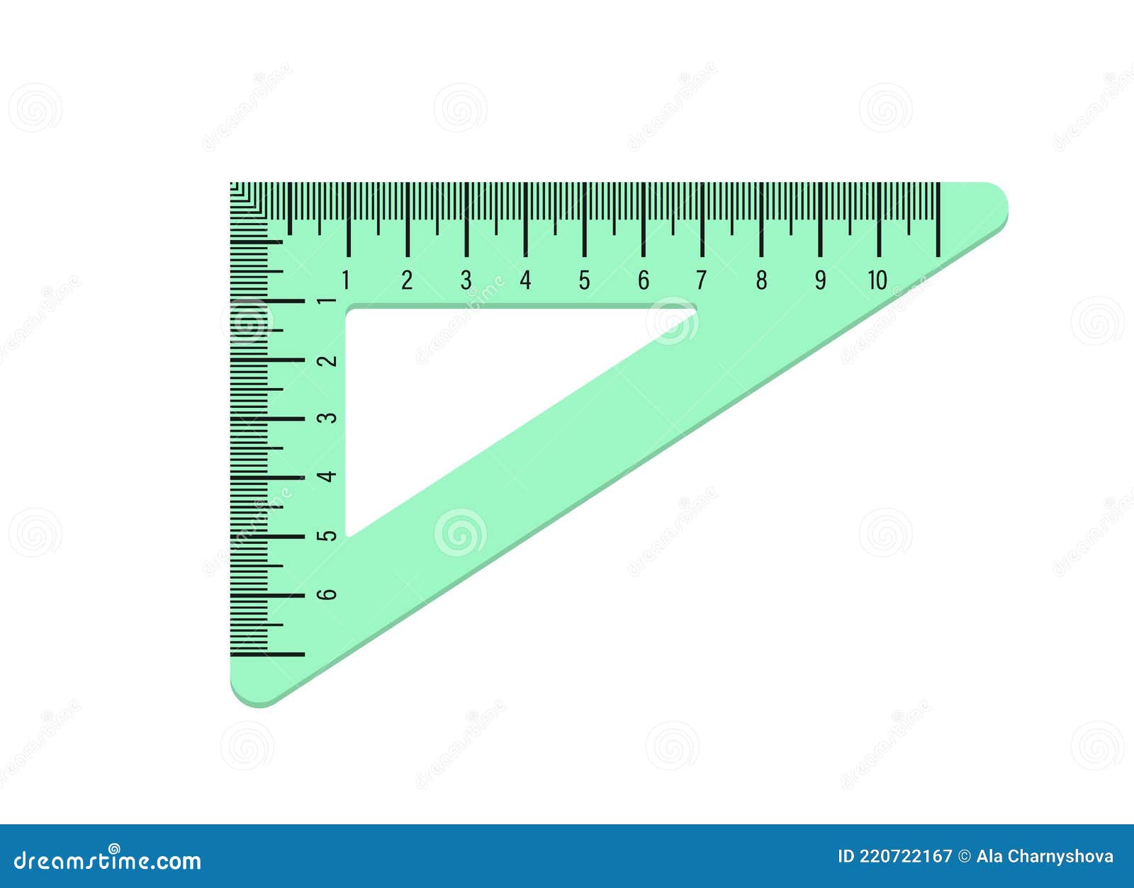 Ilustración De Una Regla Triangular En Verde. Aislado Sobre Fondo ...