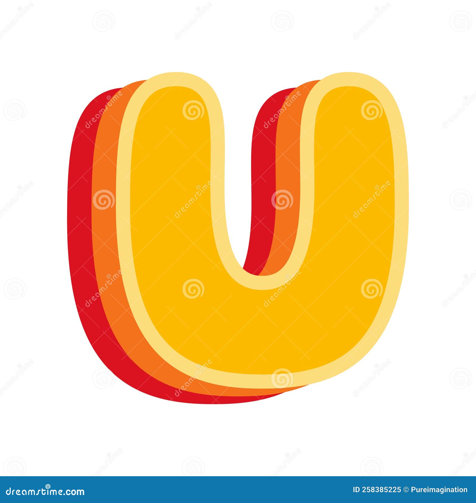 Ilustración De Vector De Letra U Naranja Ilustración del Vector ...