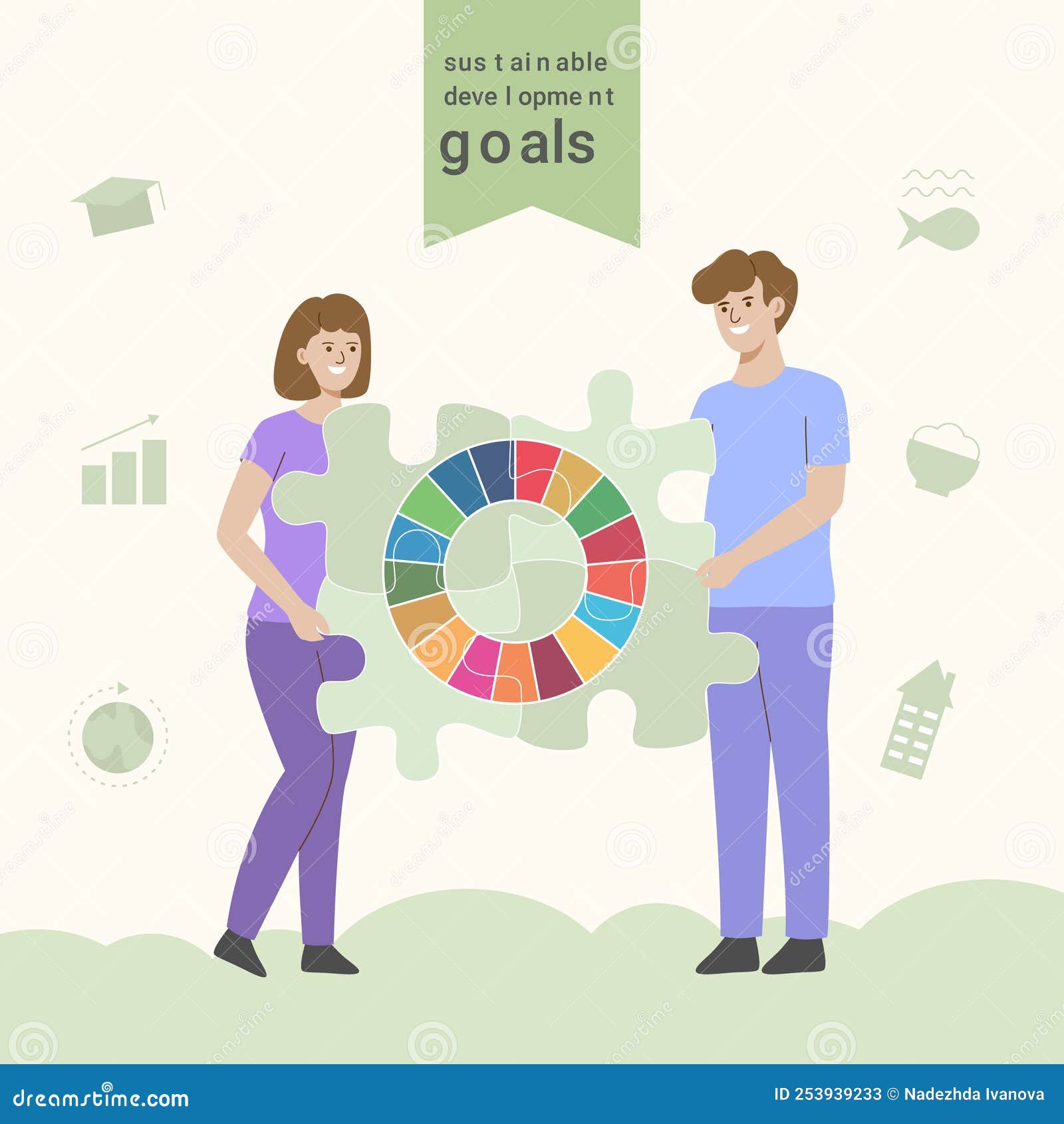 Ilustración De Vector Sdg Dibujada a Mano Ilustración del Vector ...