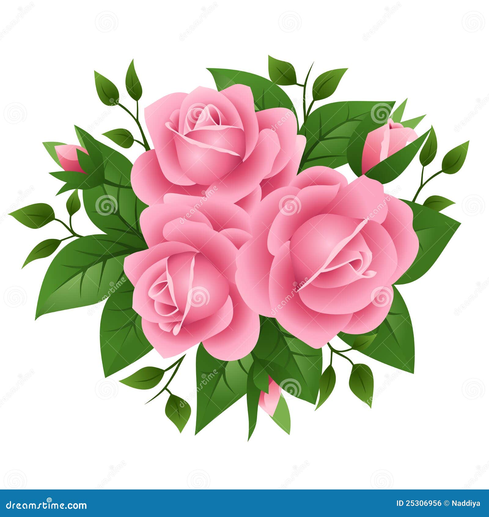 Ilustración Del Vector De Rosas Rosadas Ilustración del Vector ...