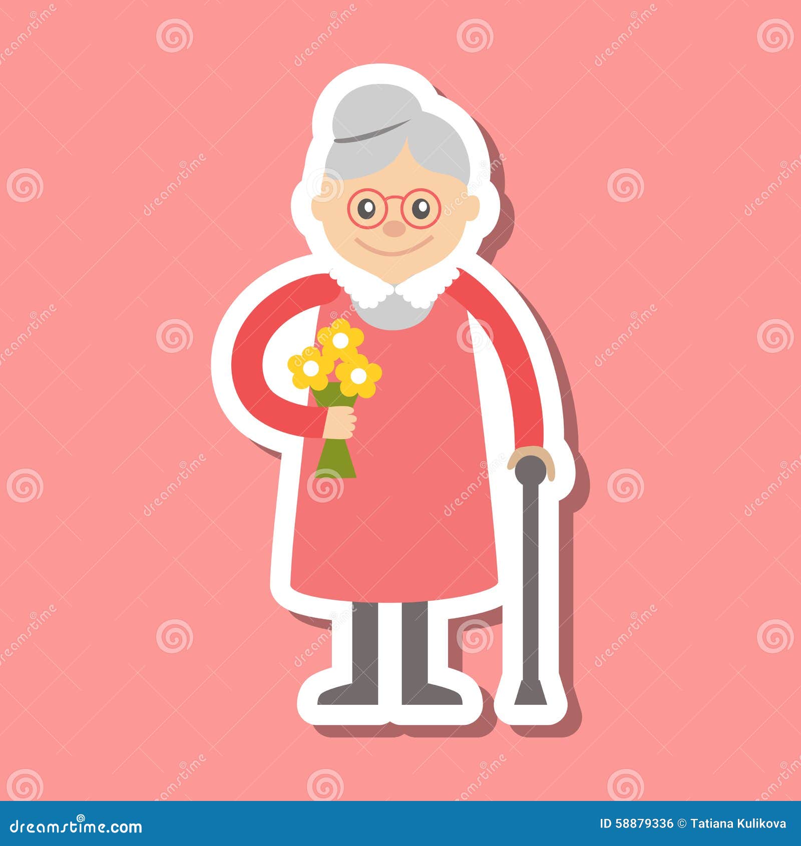 Ilustración Del Vector Icono De La Abuela Ilustración del Vector ...