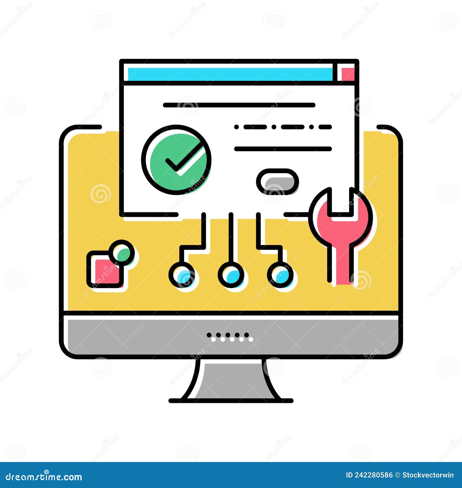 Ilustración Vectorial Del Icono De Color Del Programa De Complemento ...