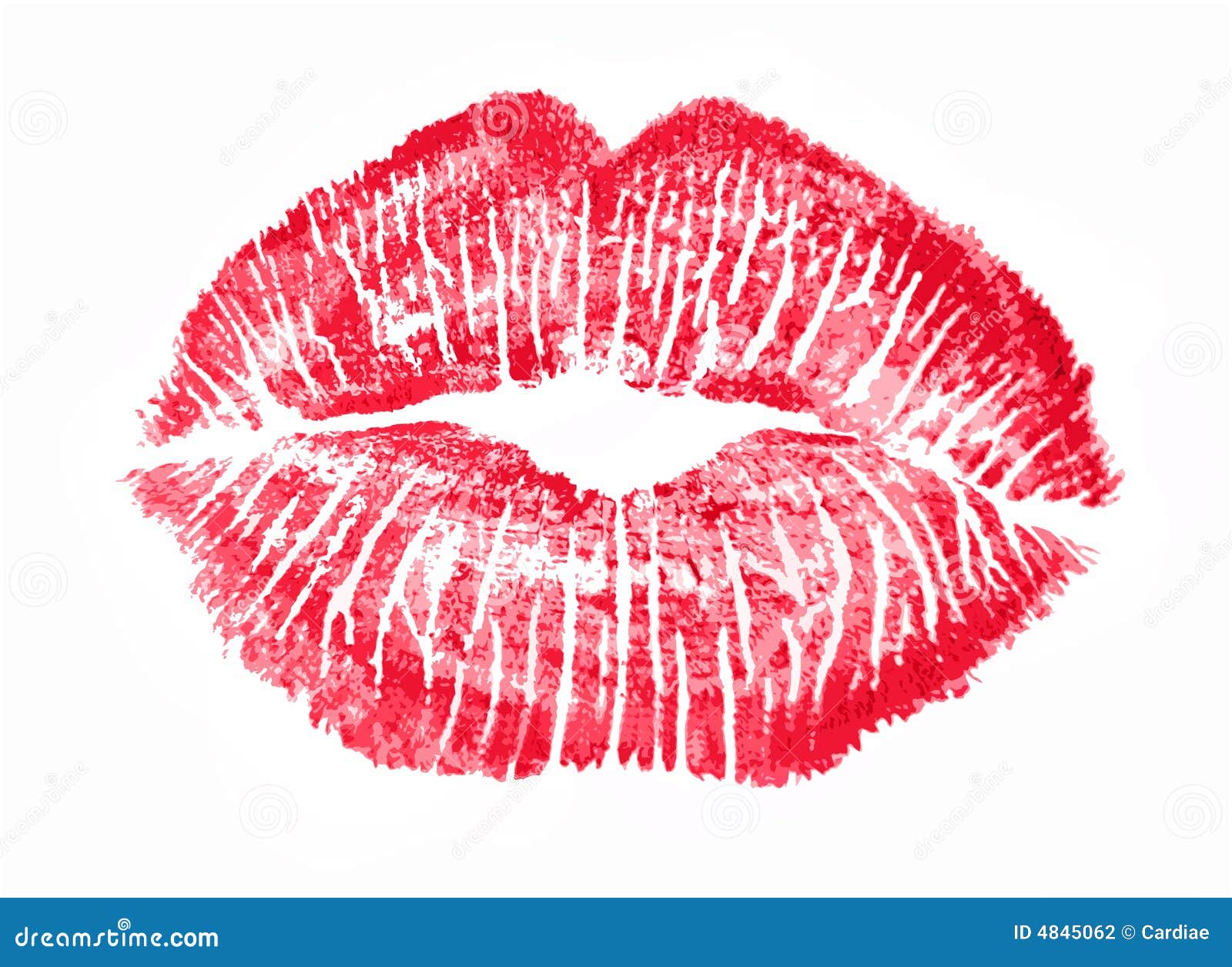 Ilustración Vectorizada De Los Labios Rojos Del Beso Fotografía de ...